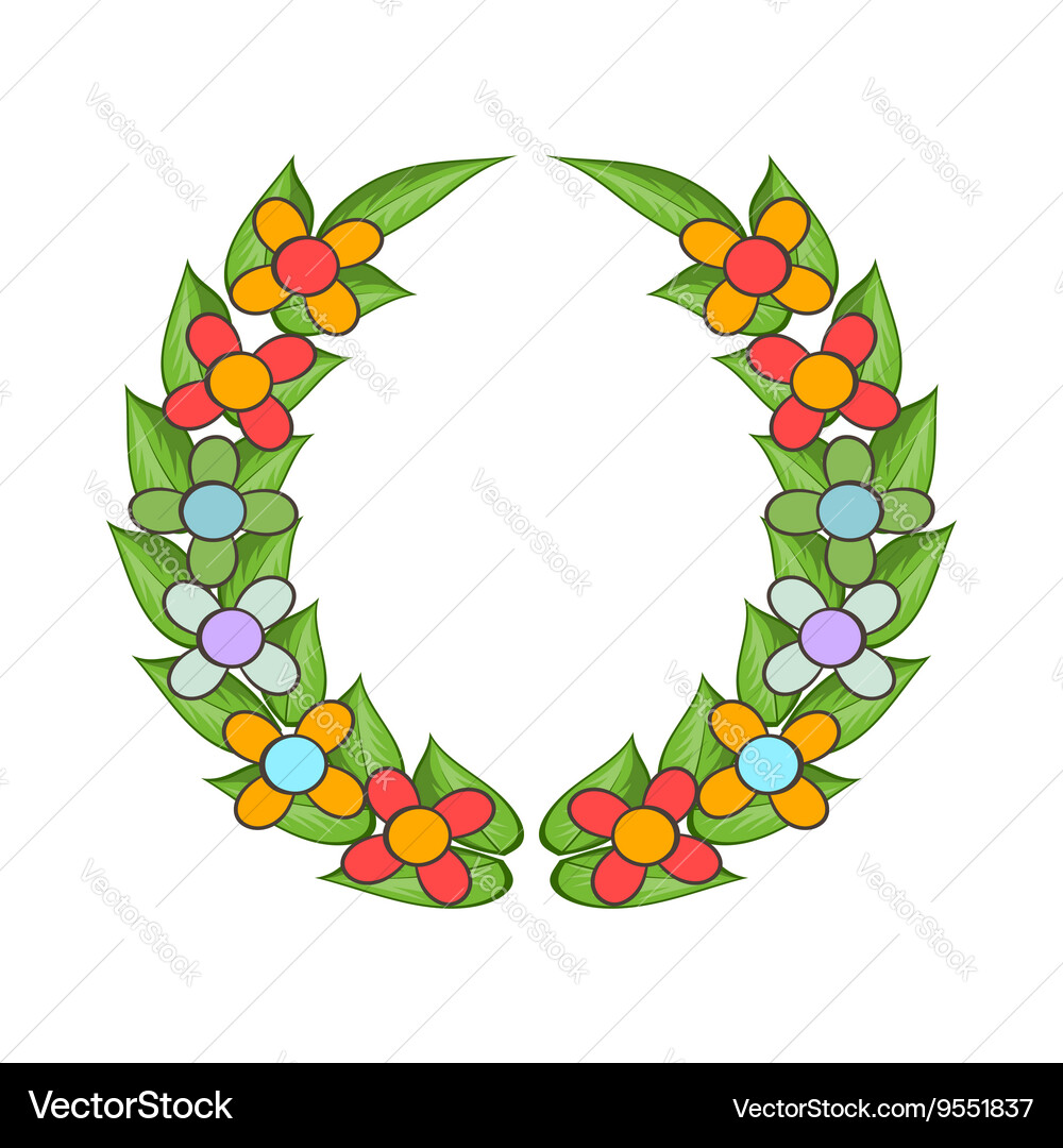 Funeral wreath icon cartoon style Royalty Free Vector Image