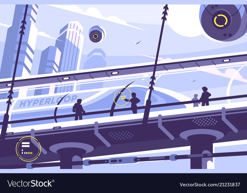 Hyperloop future public transport Royalty Free Vector Image