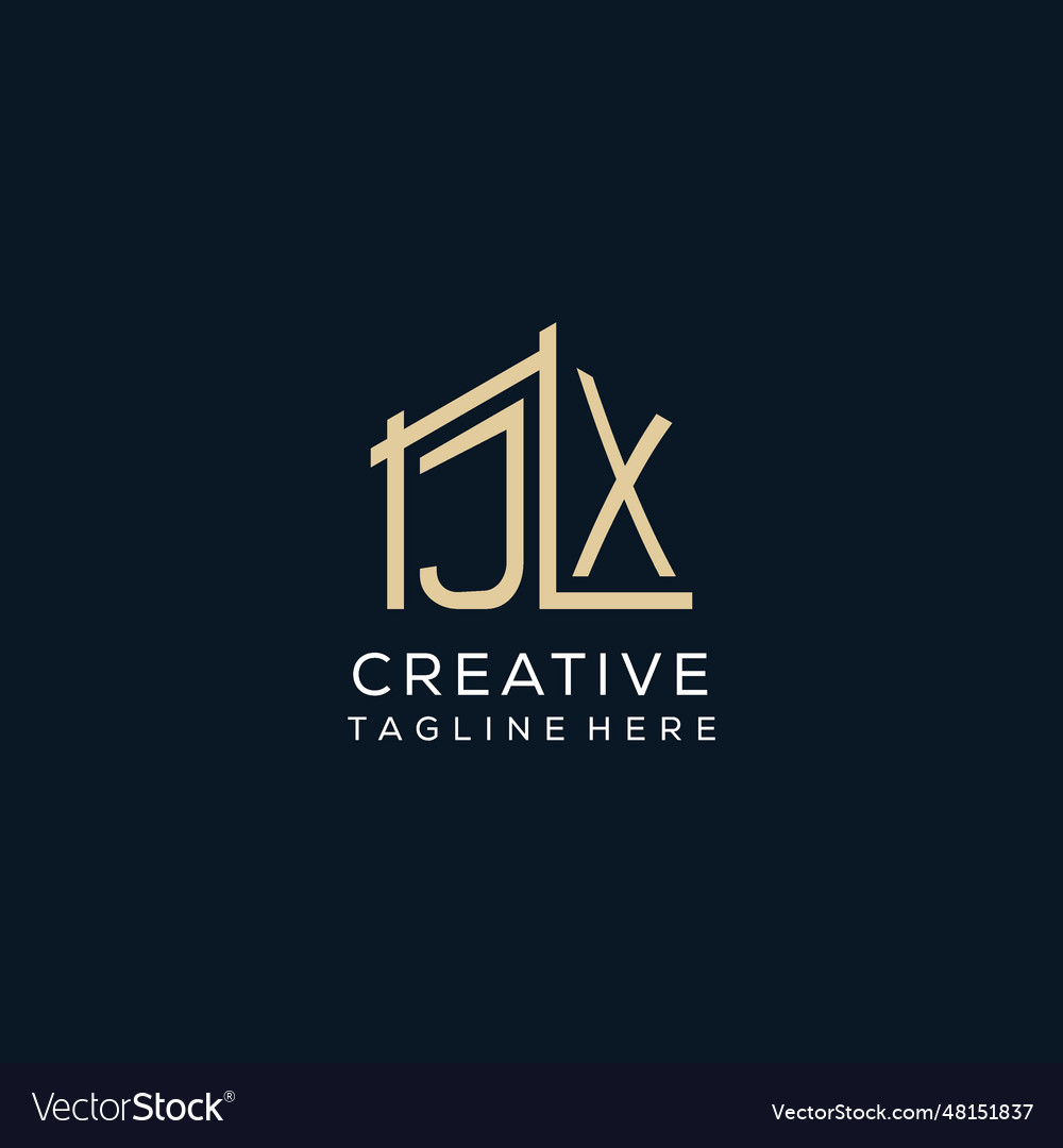 Initial jx logo clean and modern architectural Vector Image