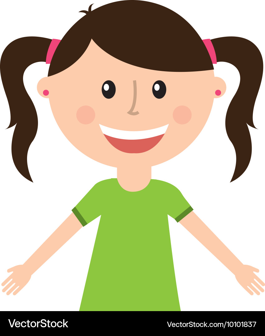 Little girl smile icon Royalty Free Vector Image
