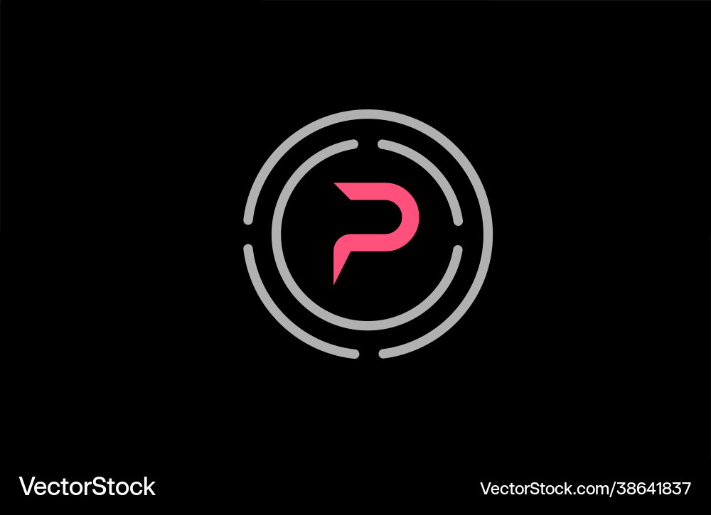 P letter design with pink colour and circles Vector Image