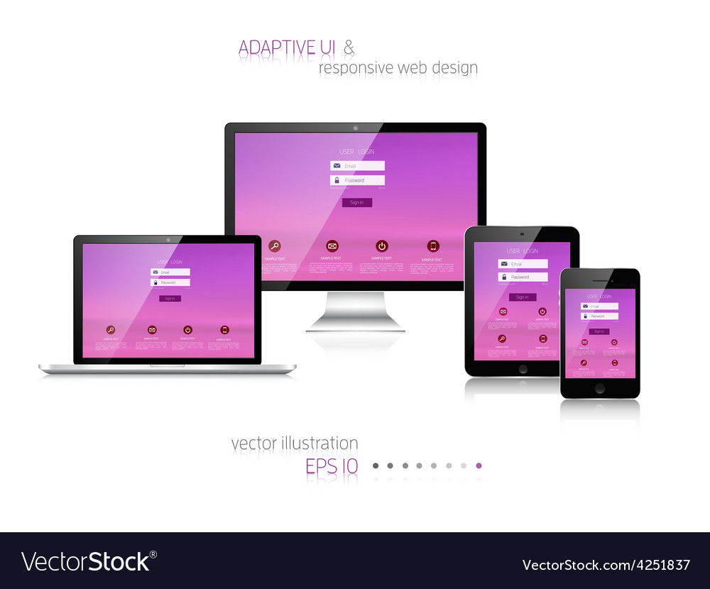 Responsive web design adaptive user interface Vector Image