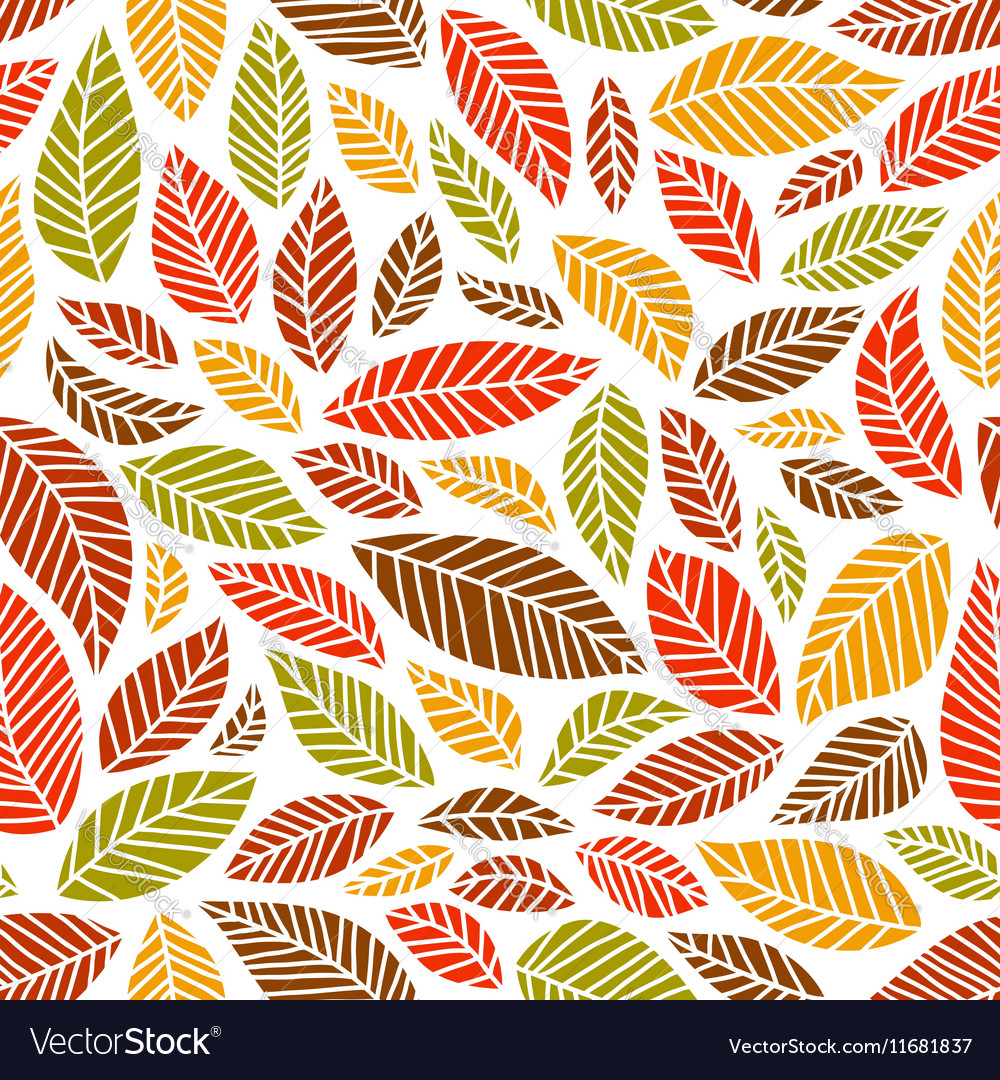 Seamless fall leaves pattern Royalty Free Vector Image