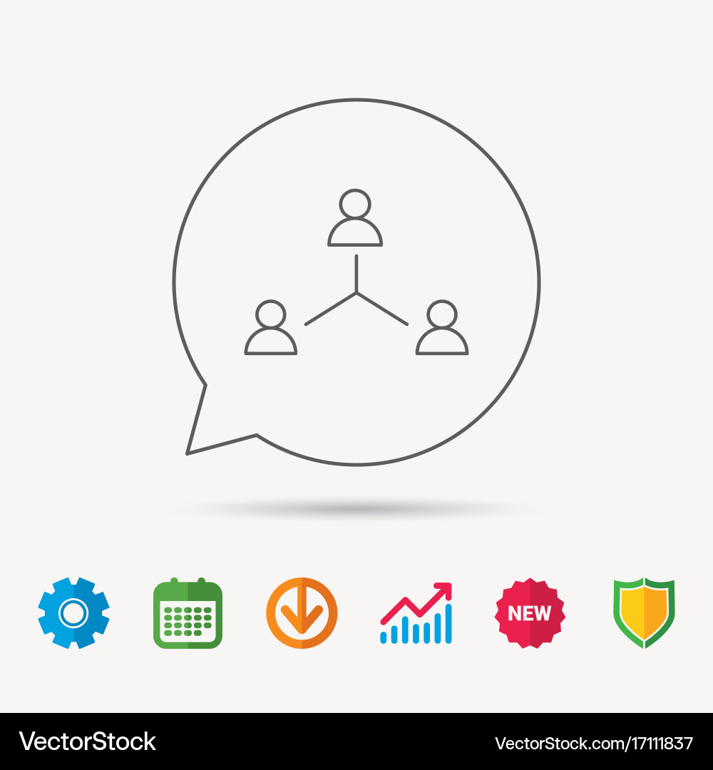 Teamwork group icon business community sign Vector Image