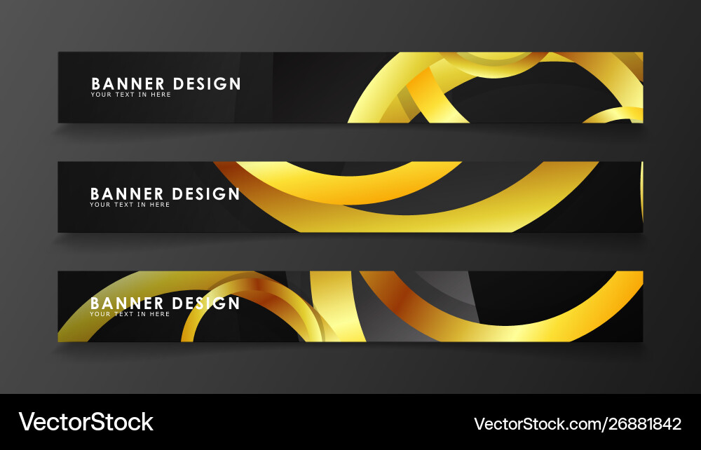 Abstract circle banner fancy golden Royalty Free Vector