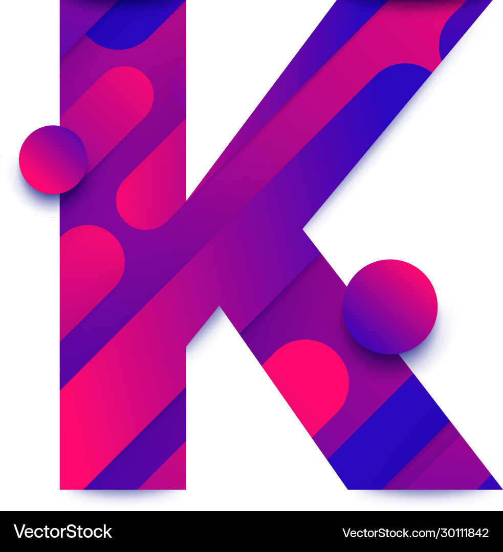 Alphabet bg gradients k Royalty Free Vector Image
