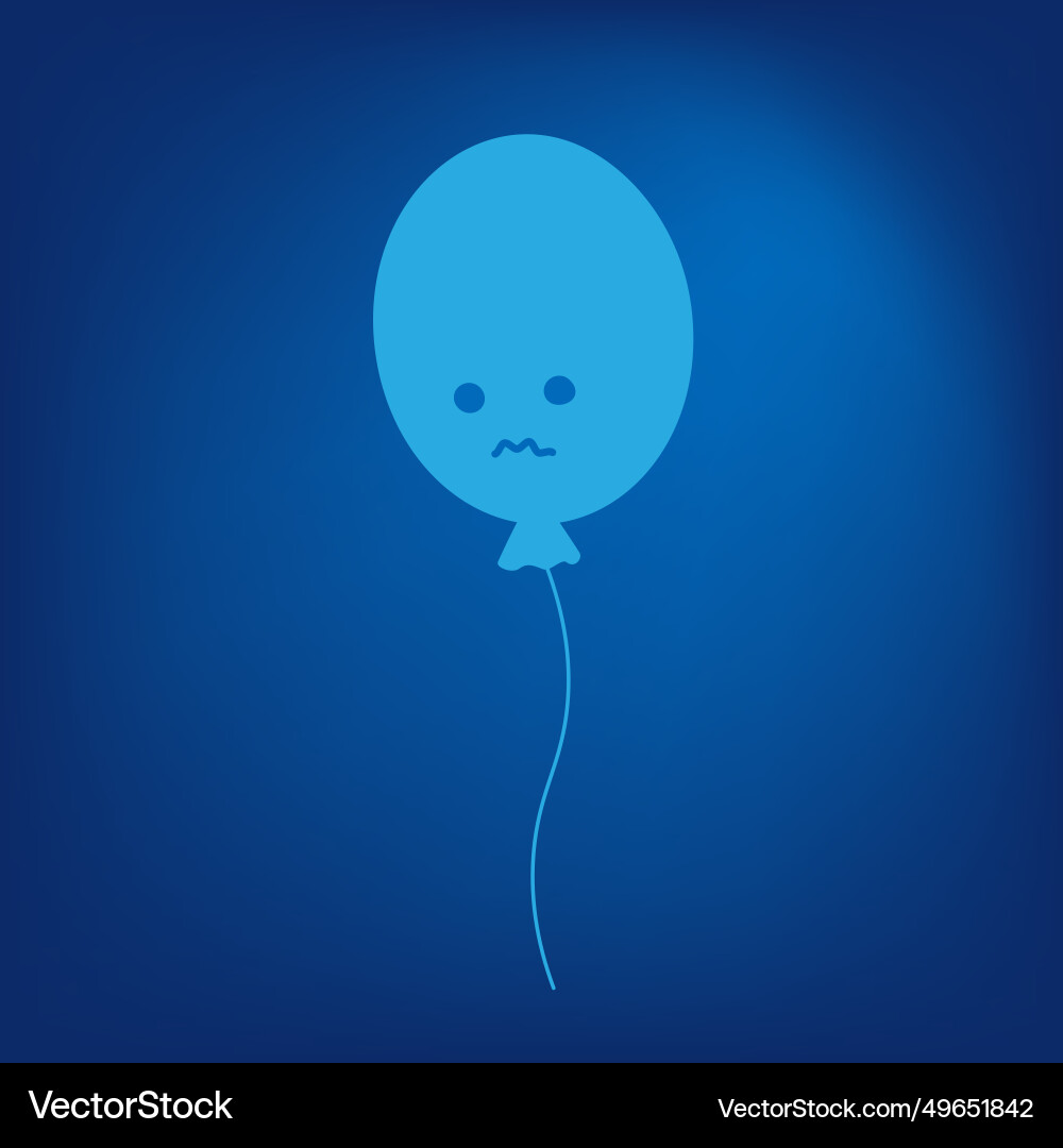 Balloon with a sad emoticon on an illuminated Vector Image