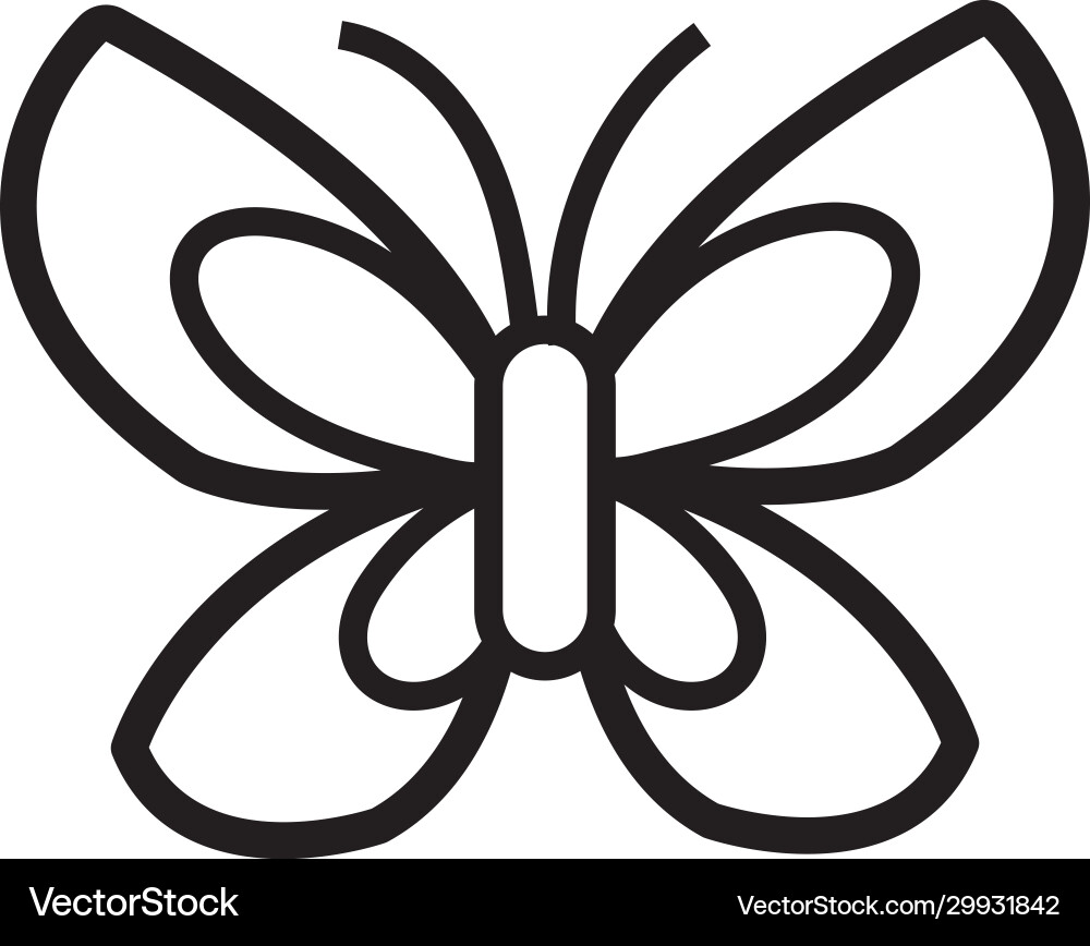 Beautiful butterfly flying line style Royalty Free Vector