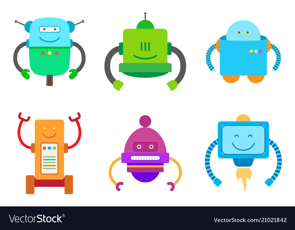 Bot creatures collection Royalty Free Vector Image