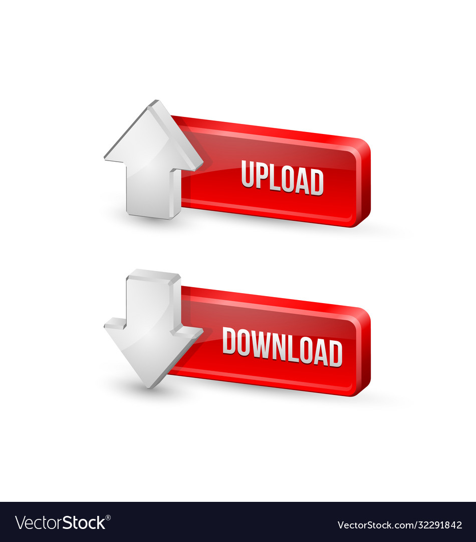 Download and upload buttons Royalty Free Vector Image