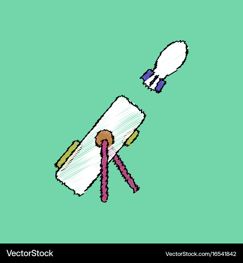 Flat shading style icon military mortar and shell Vector Image