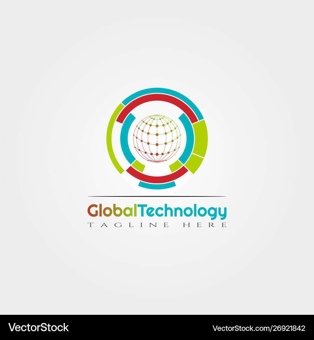 Global technology icon template creative logo Vector Image
