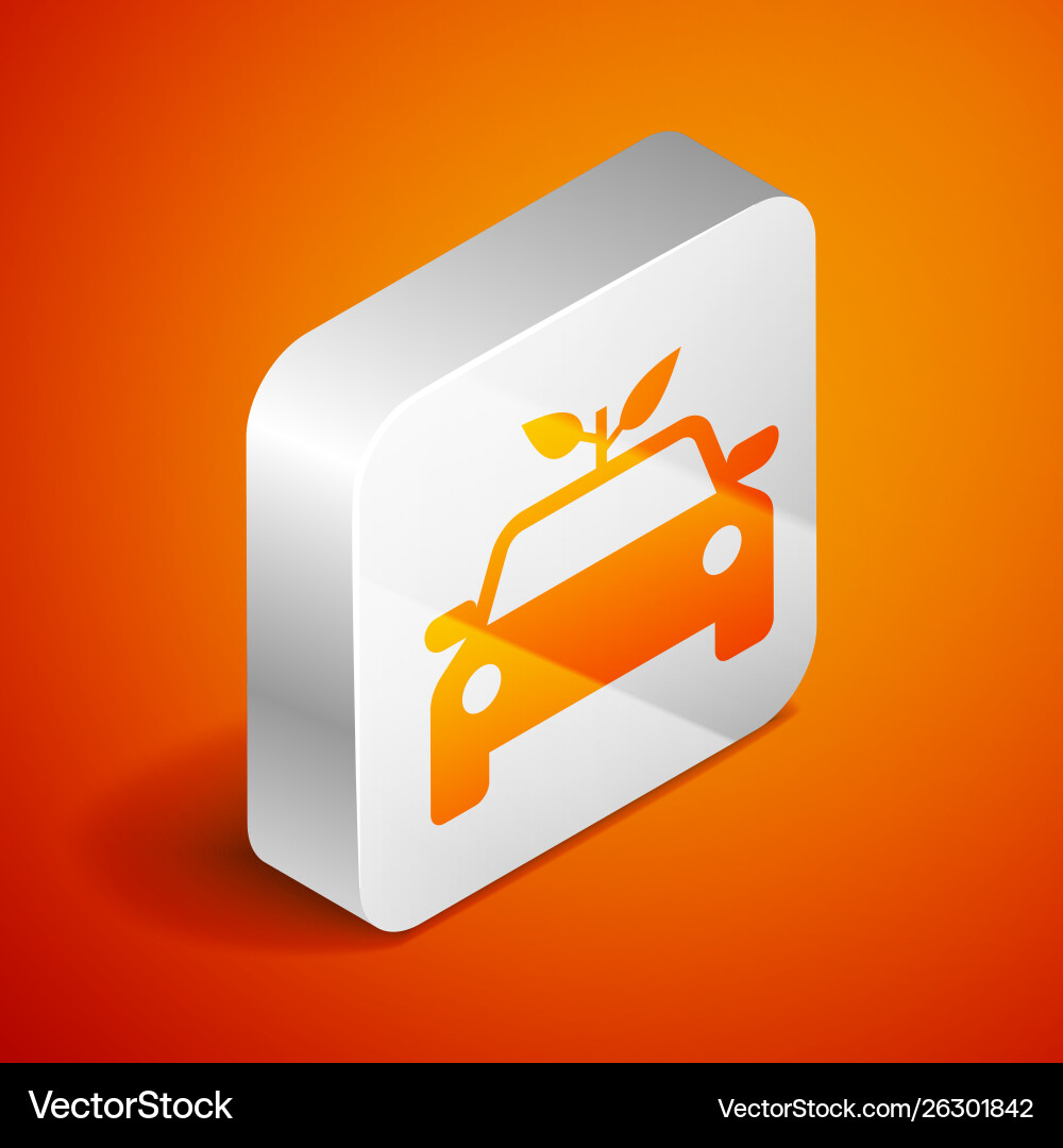 Isometric eco car concept drive with leaf icon Vector Image