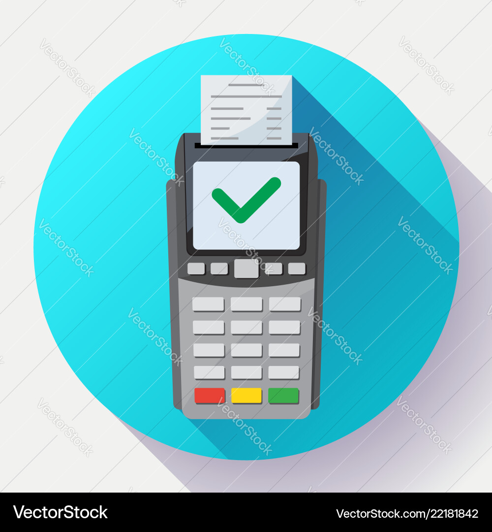 Payment machine and credit card terminal icon Vector Image