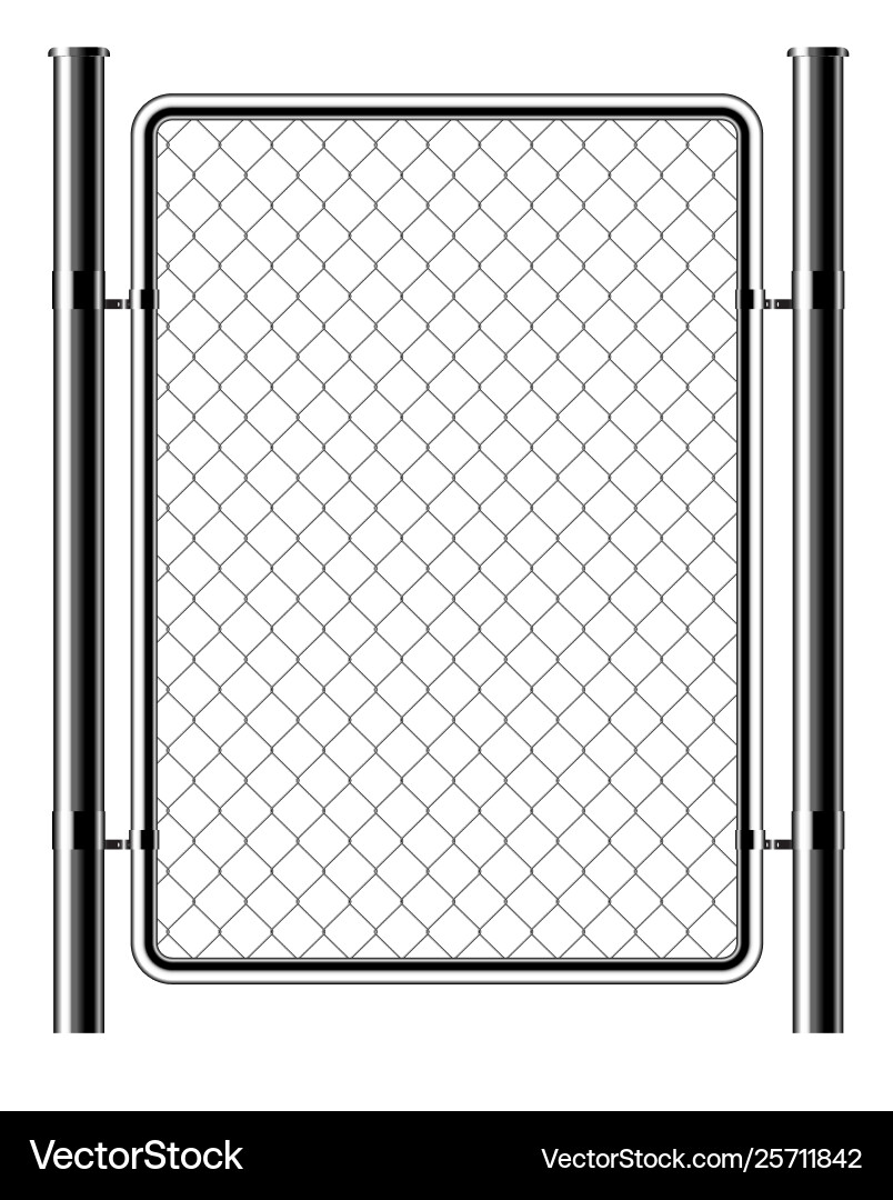 Realistic metal chain link fence Royalty Free Vector Image