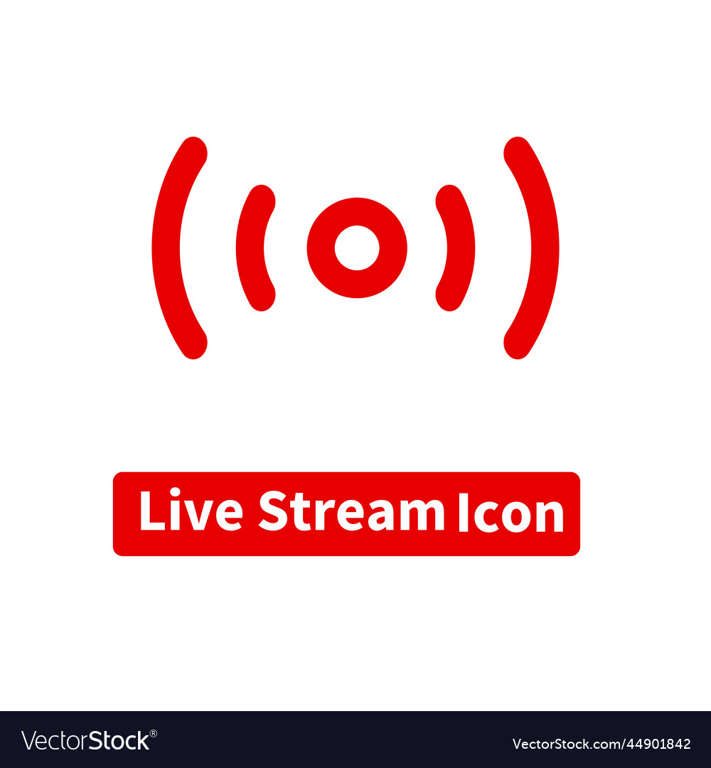 Red live streaming icon Royalty Free Vector Image