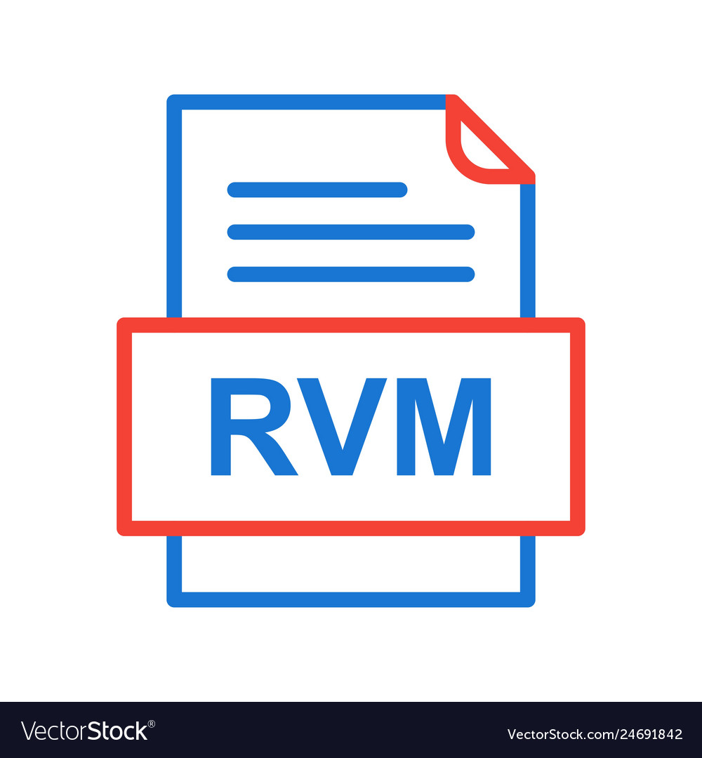 Rvm file document icon Royalty Free Vector Image