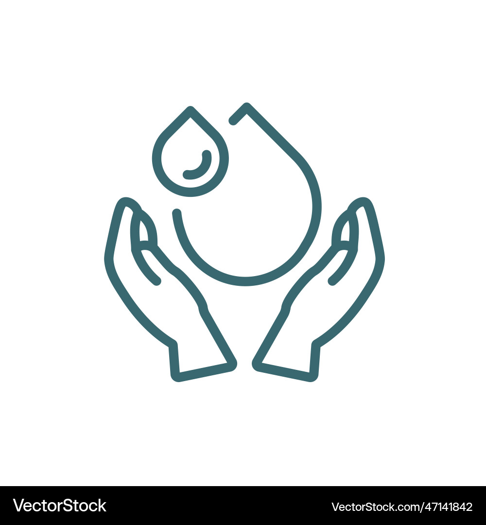 Save water icon thin line water ecology icon Vector Image