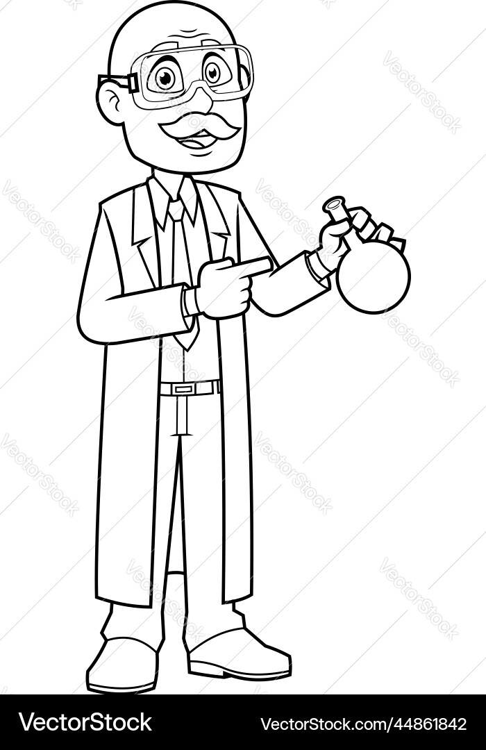 Scientist teacher cartoon character Royalty Free Vector