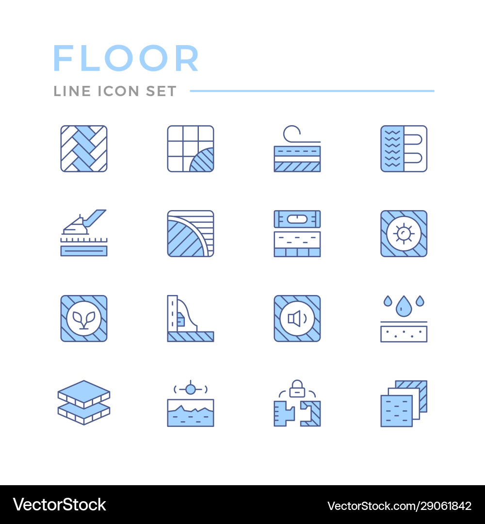 Set color line icons floor Royalty Free Vector Image