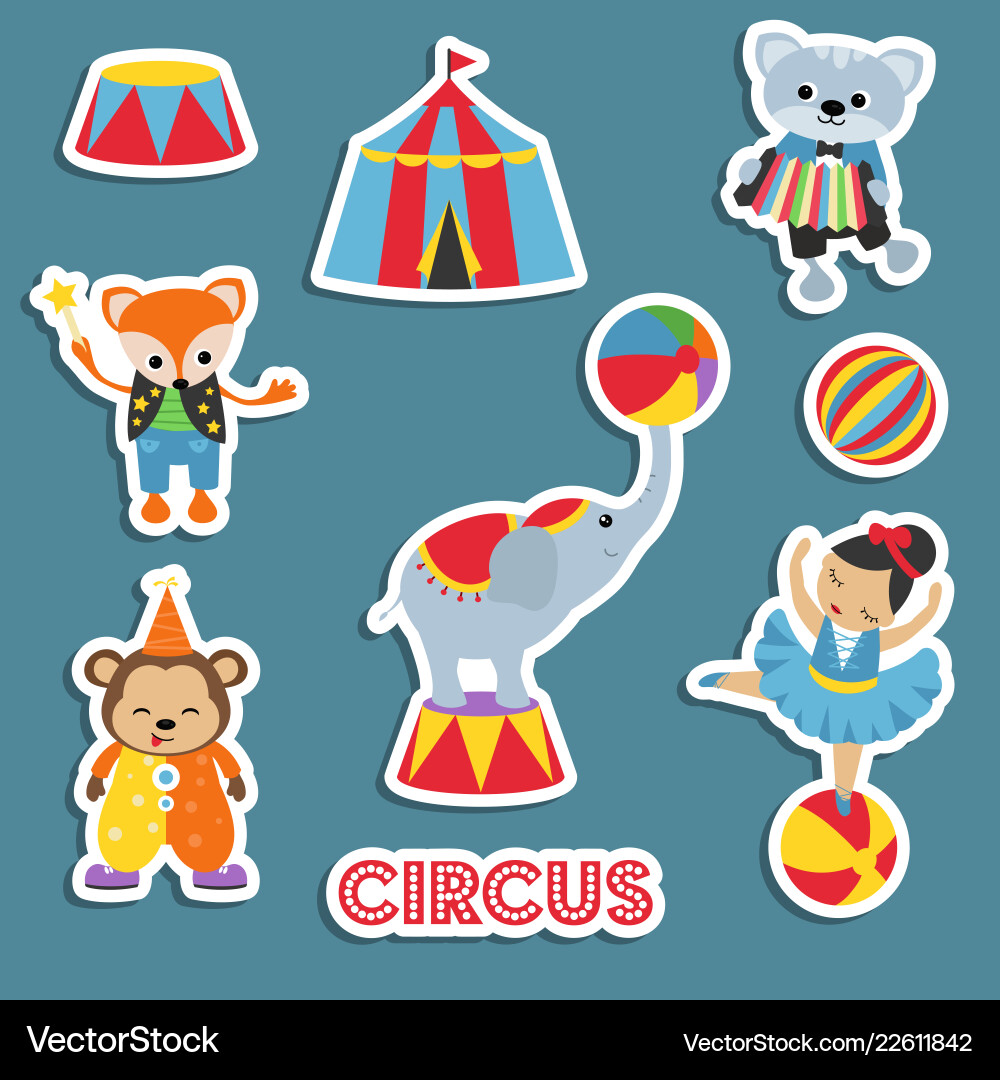 Set of circus animals Royalty Free Vector Image