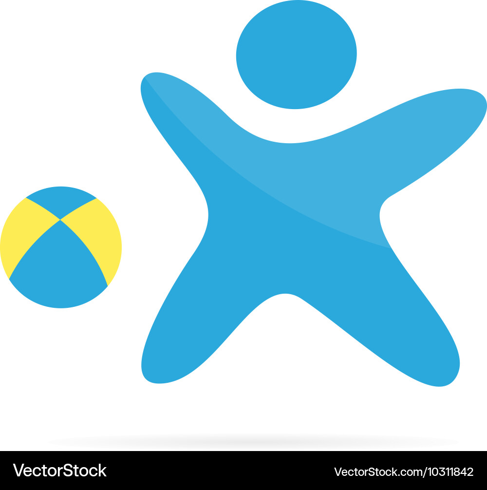 Soccer player logo design vintage Royalty Free Vector Image