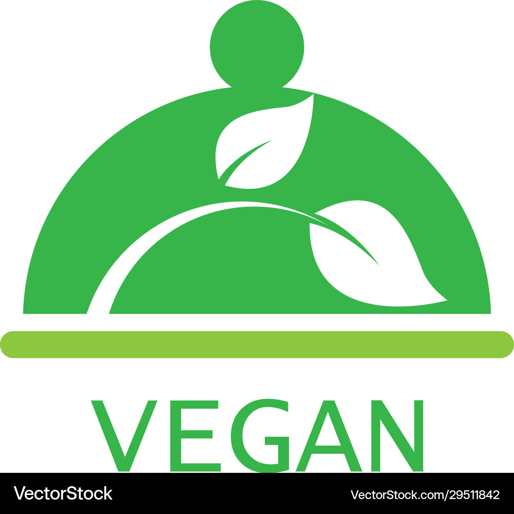 Vegan food logo template Royalty Free Vector Image