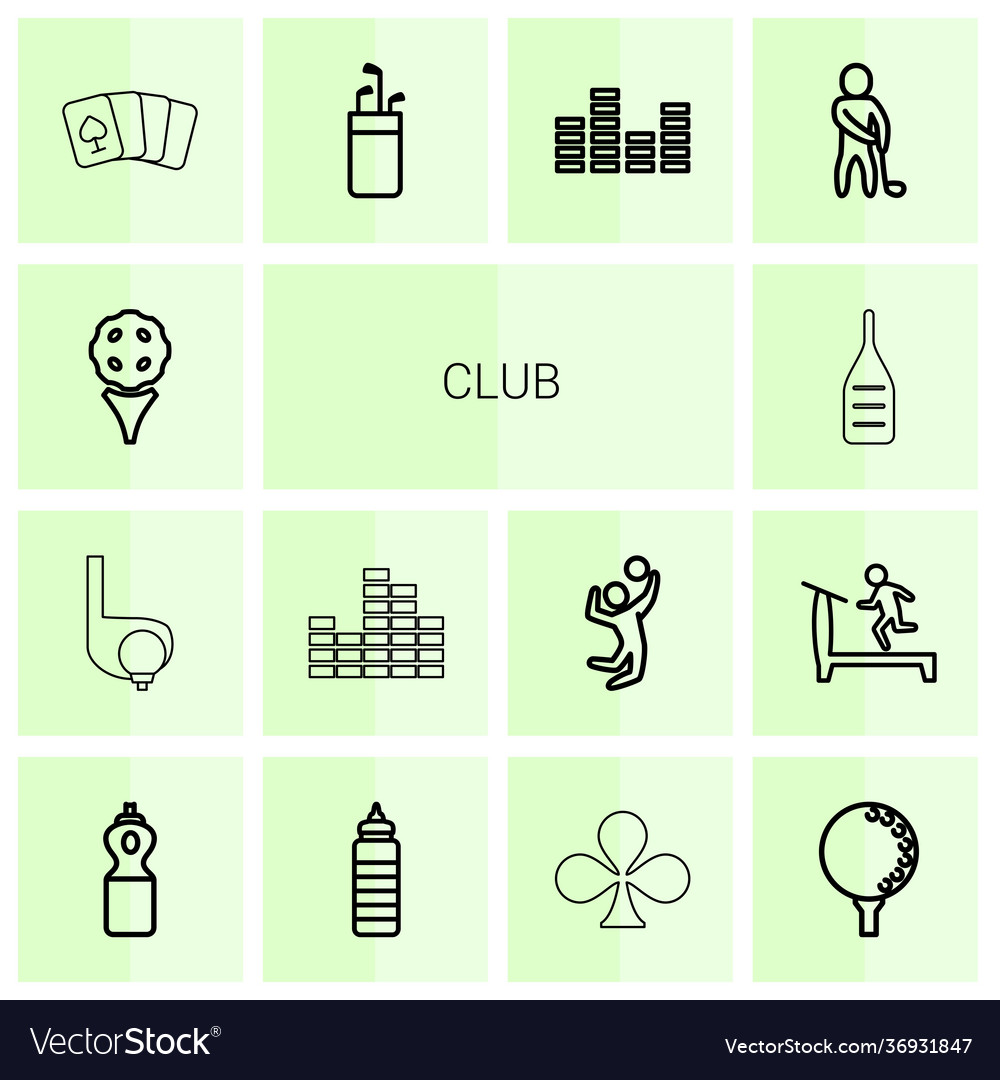 14 club icons Royalty Free Vector Image - VectorStock