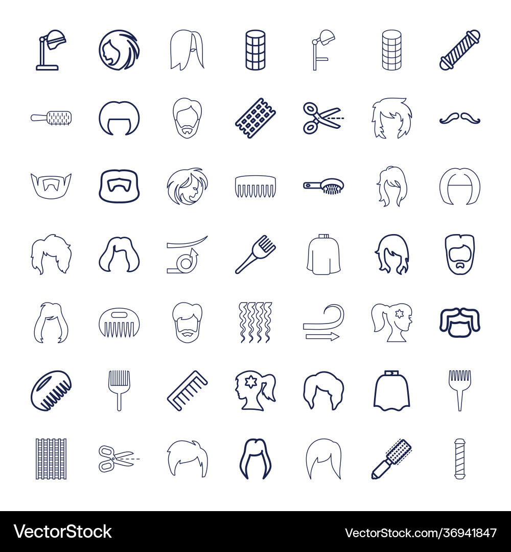 49 hairstyle icons Royalty Free Vector Image - VectorStock