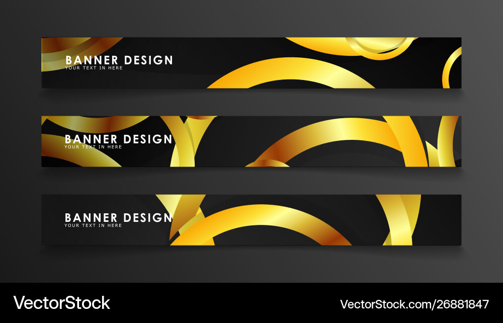 Abstract circle banner fancy golden Royalty Free Vector