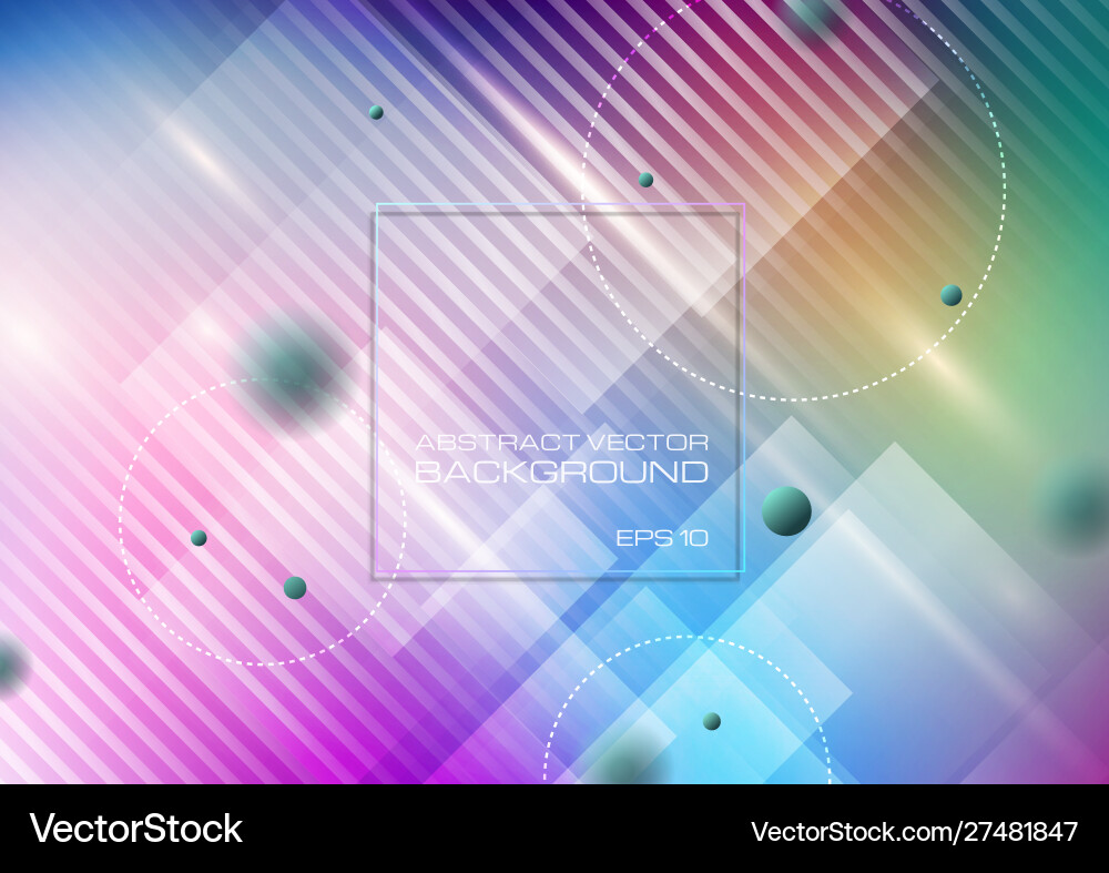 Abstract geometric shapes on blurred colors Vector Image