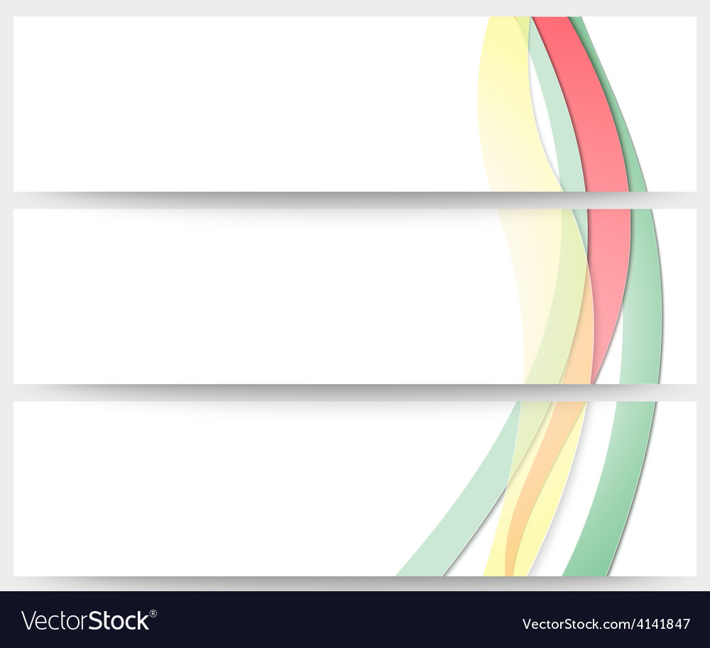 Abstract headers set wave design Royalty Free Vector Image
