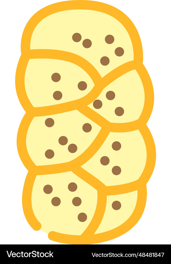 Challah bread jewish color icon Royalty Free Vector Image