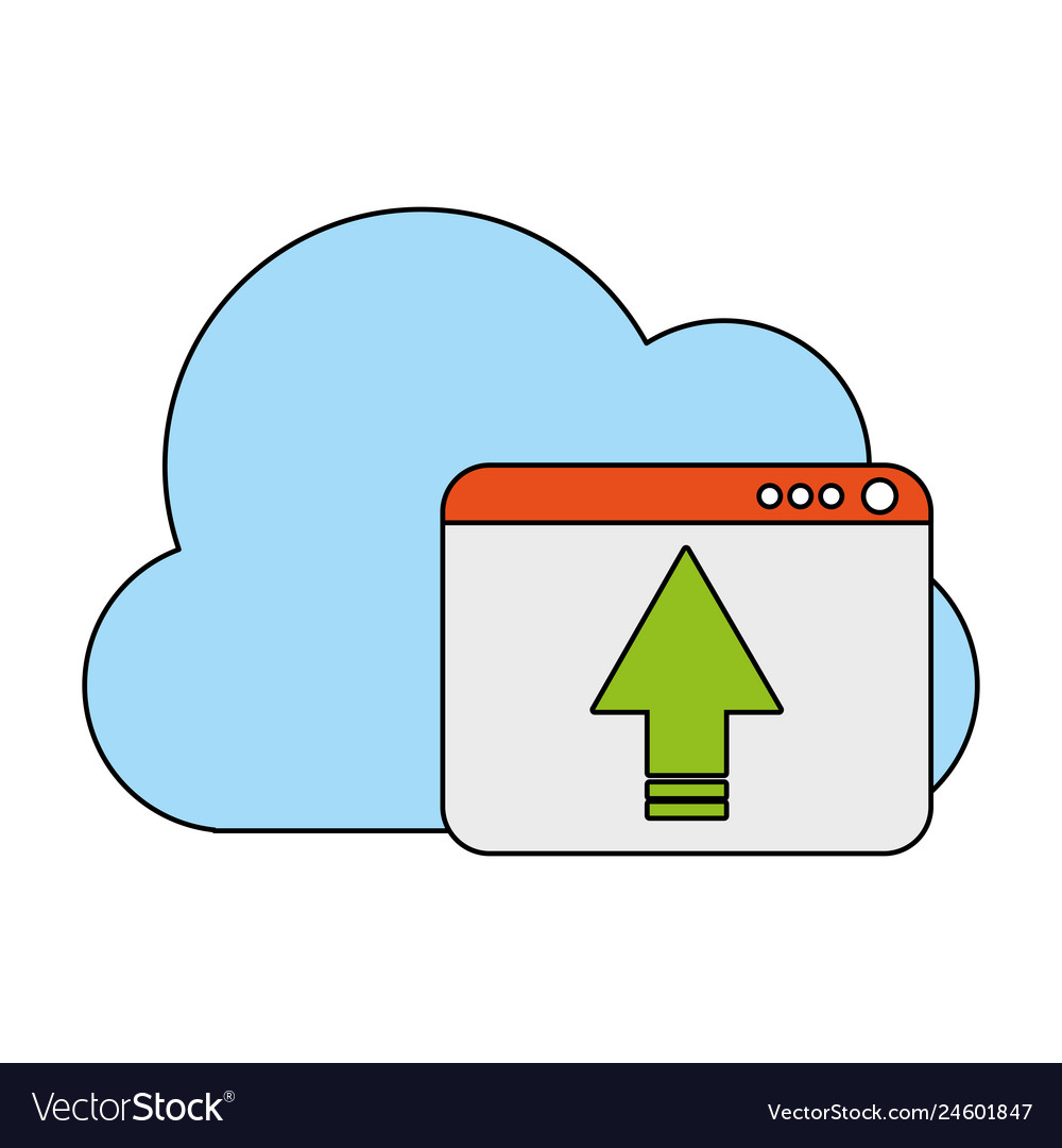 Cloud computing upload Royalty Free Vector Image