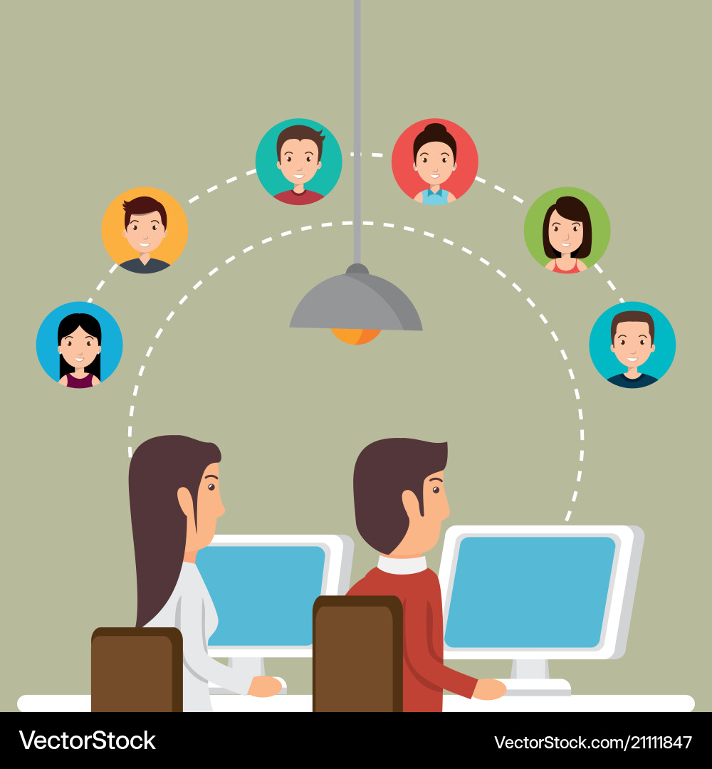 Community social media people Royalty Free Vector Image