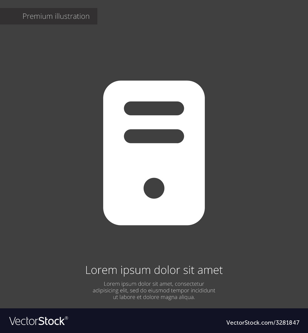 Computer premium icon white on dark background Vector Image