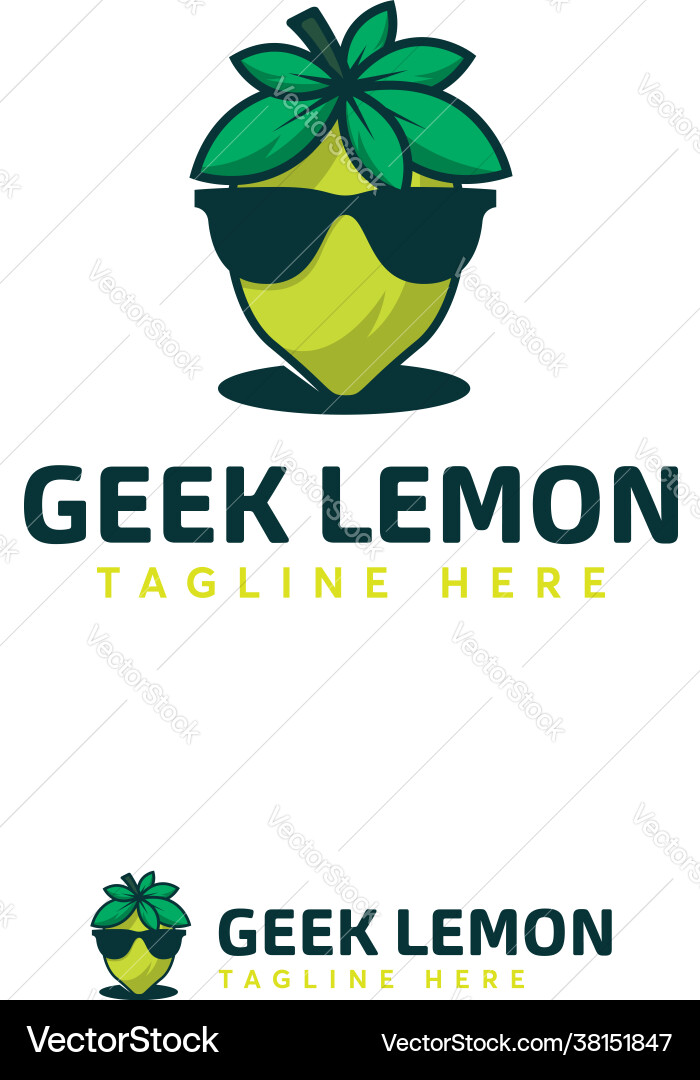 Cool geek lemon logo designs template lemon fruit Vector Image