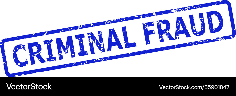 Criminal fraud stamp with scratched texture Vector Image
