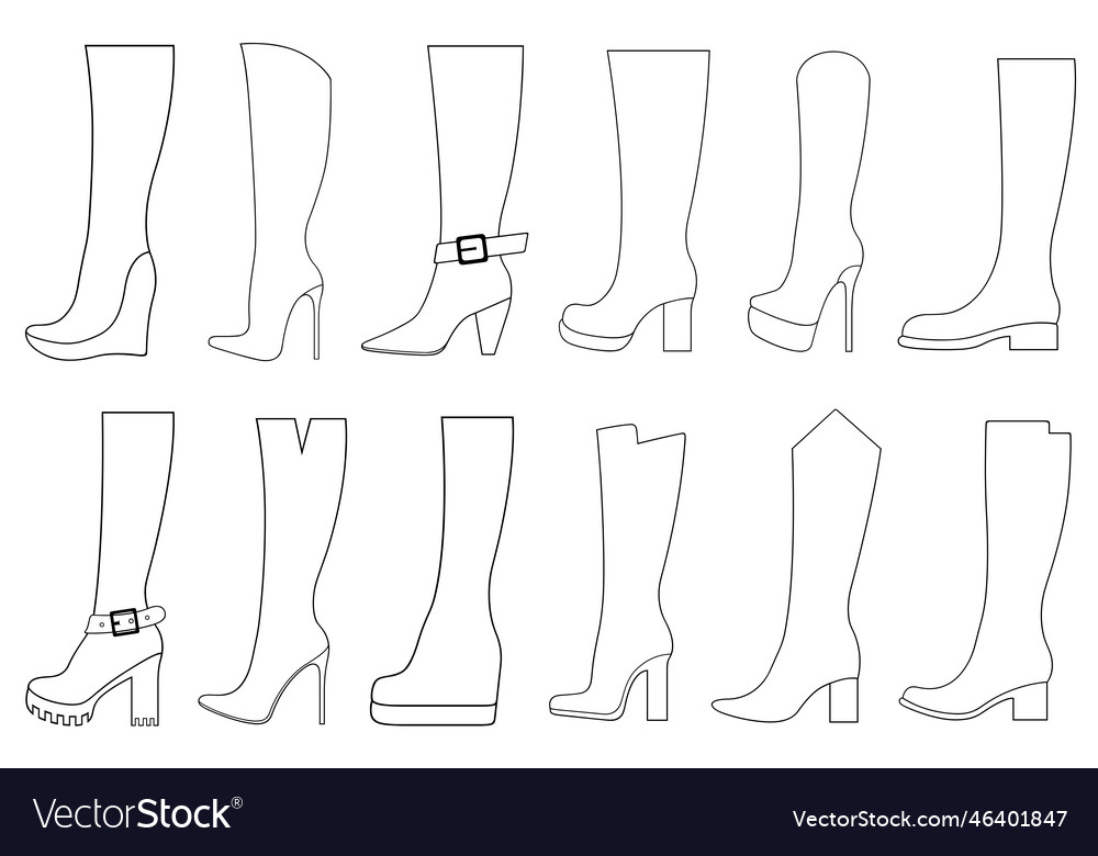 Different boots Royalty Free Vector Image - VectorStock
