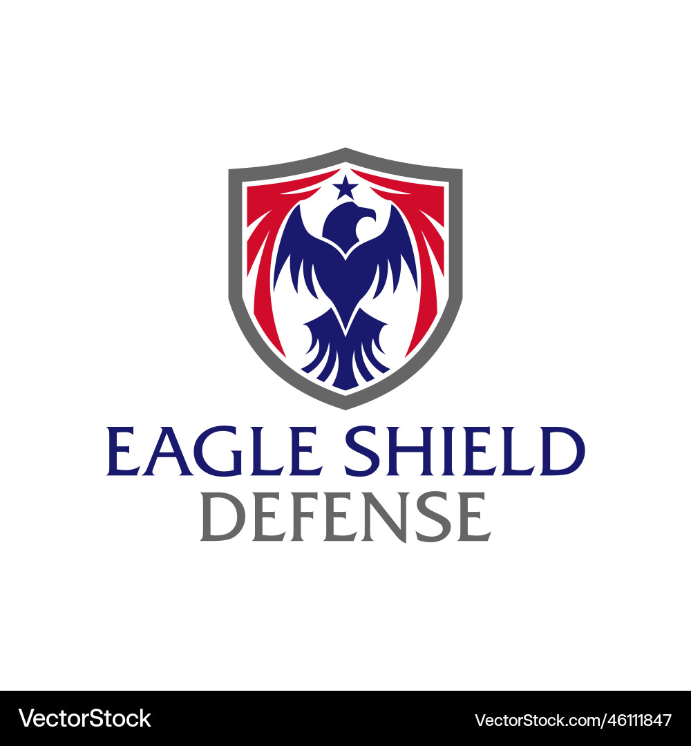 Eagle logo shield military tactical logo Vector Image