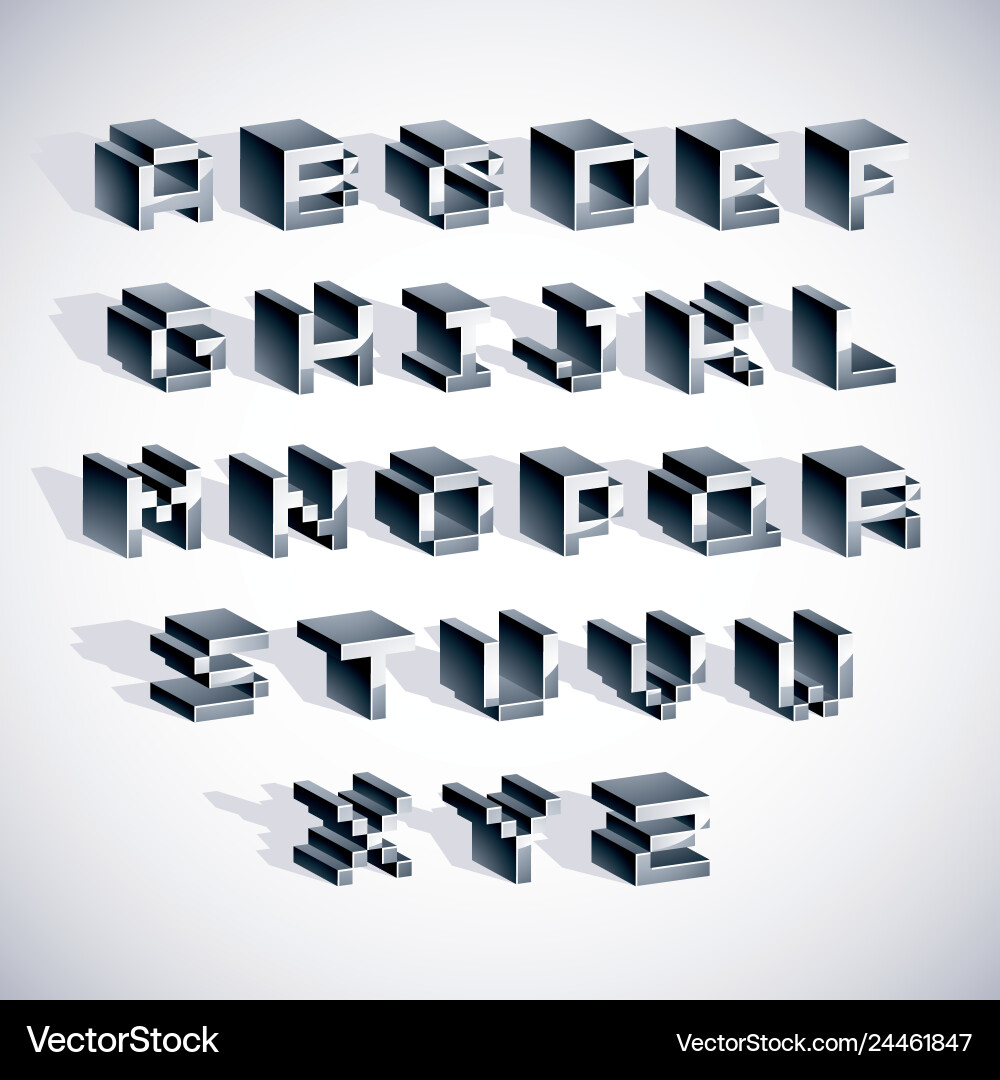 Font typescript created in 8 bit style pixel art Vector Image