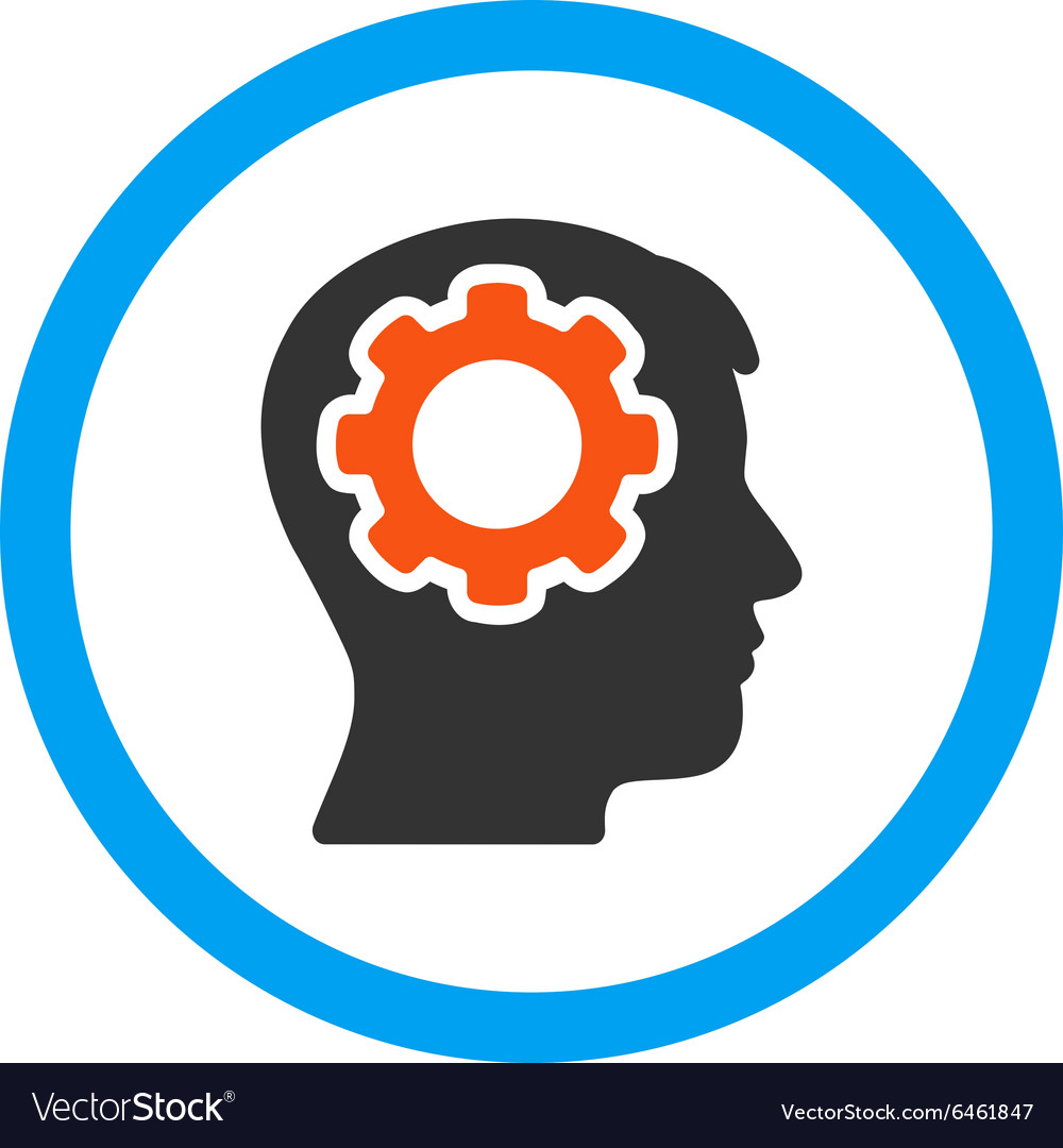 Human mind rounded icon Royalty Free Vector Image