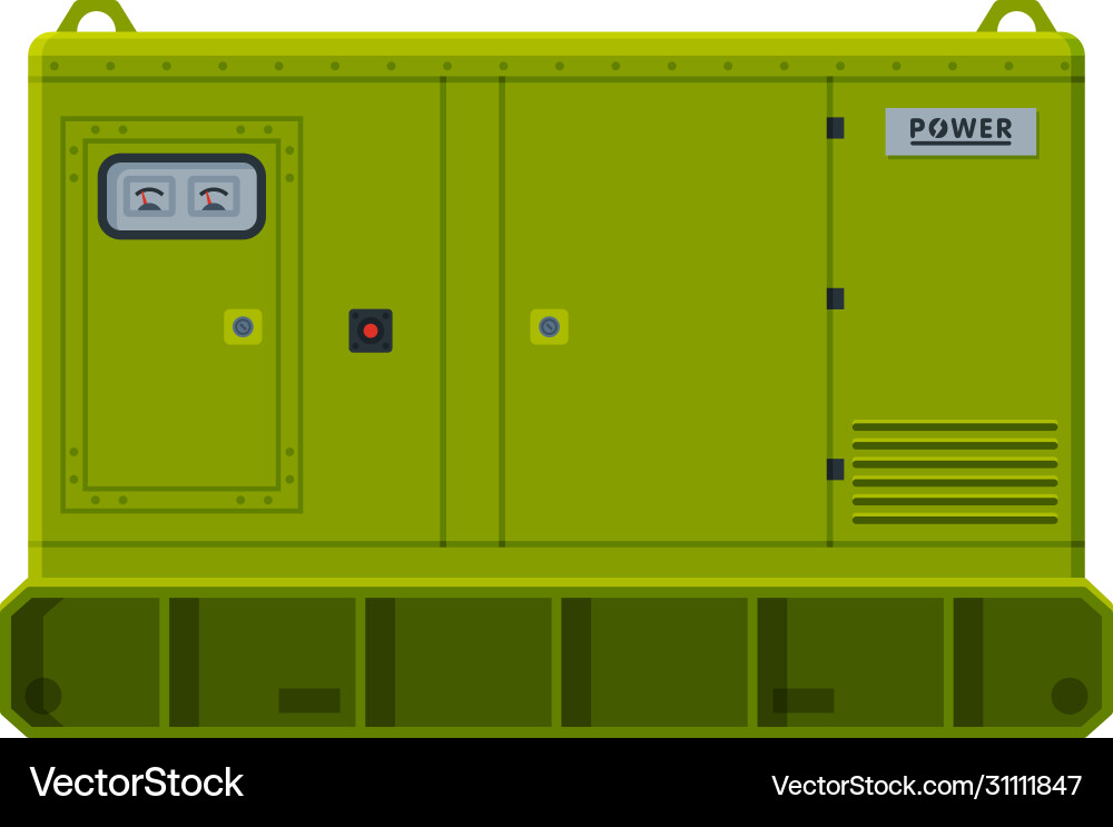 Industrial power immovable generator diesel Vector Image