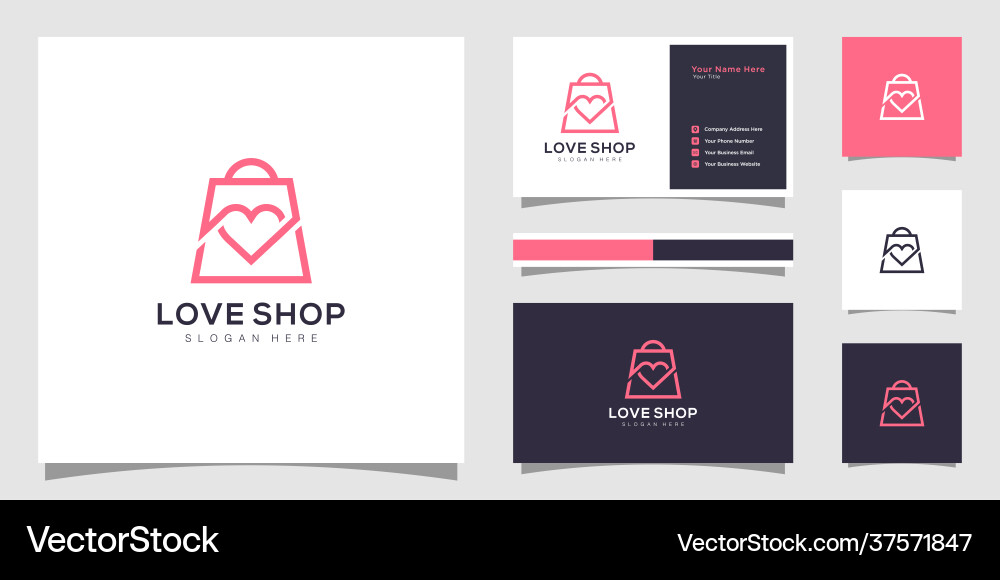Love shop logo with creative abstract concept Vector Image