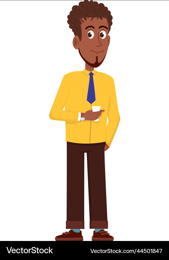 Office manager character black man in formal Vector Image