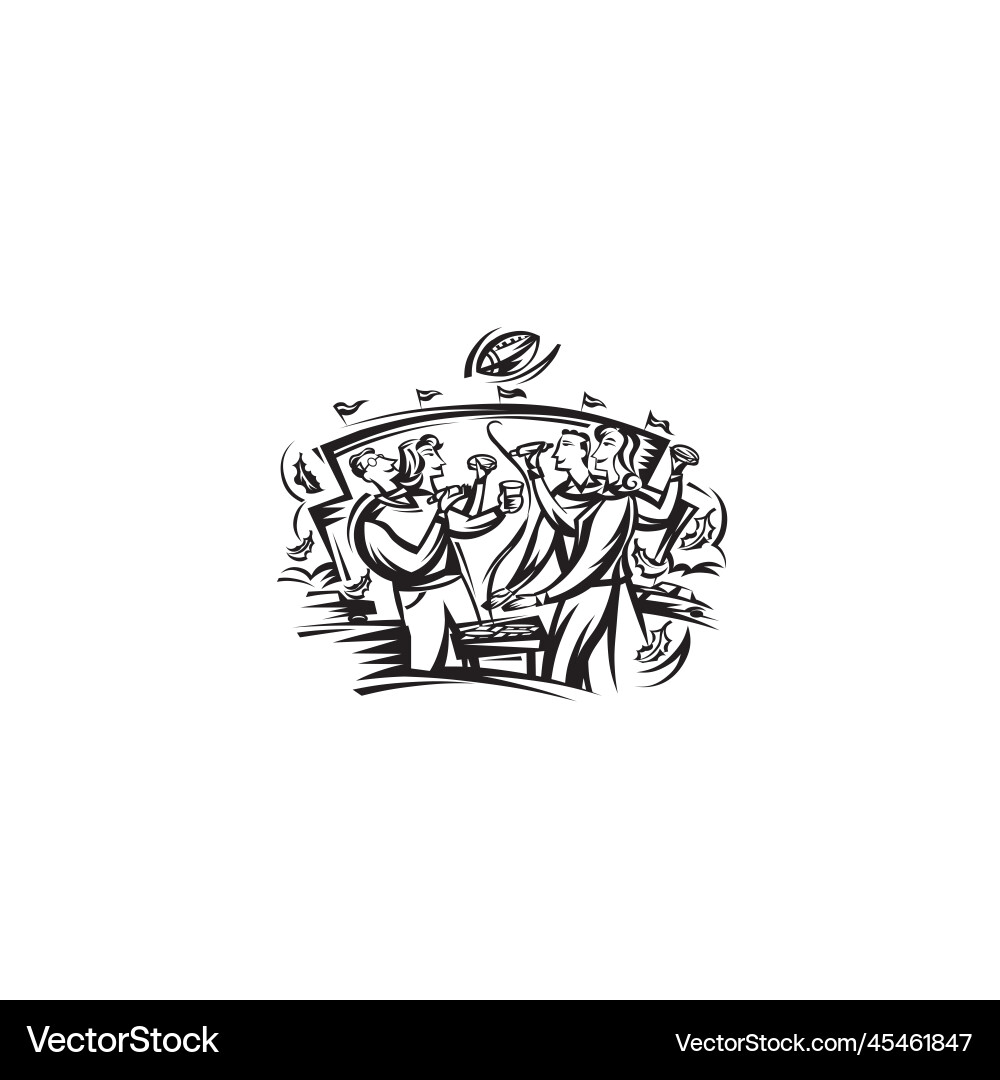 People cook food on fire Royalty Free Vector Image