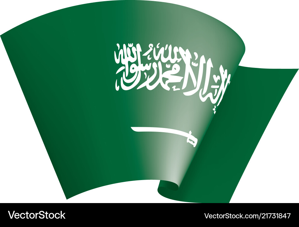 Saudi arabia flag on a white Royalty Free Vector Image