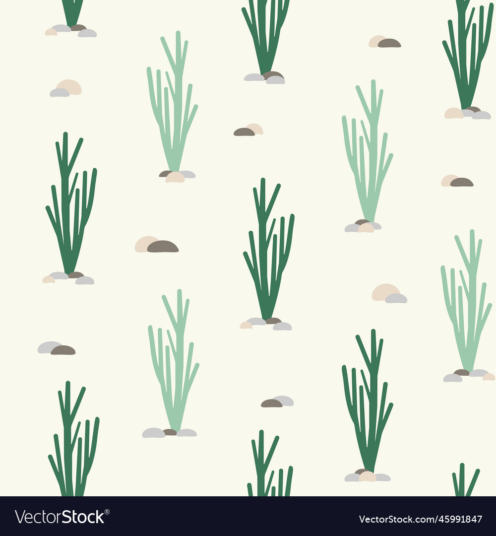 Seamless pattern with flat cactus texture Vector Image