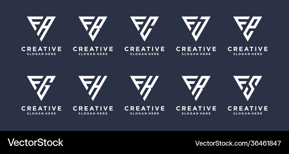 Triangle shape letter f combined with other Vector Image