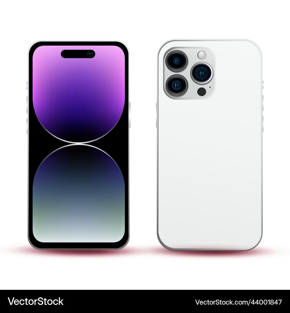 White smartphone model phone 14 pro it industry Vector Image